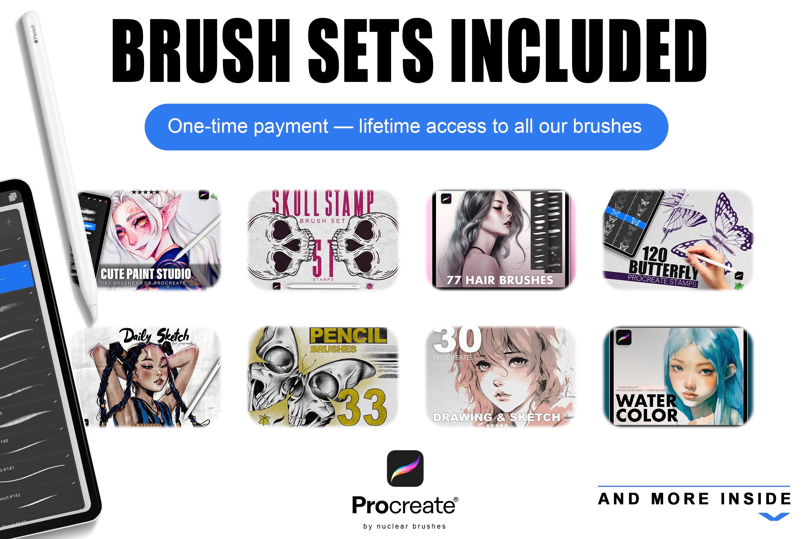 10000+ Procreate Brushes - Whole Shop Bundle, Procreate Drawing Brushes ...