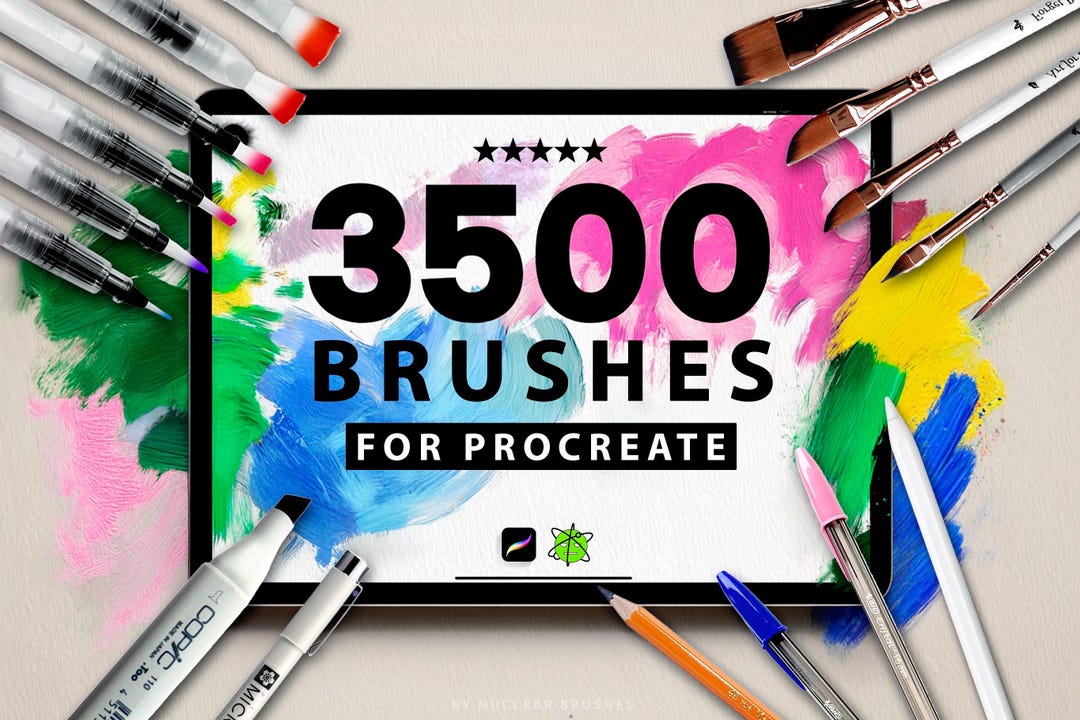 3500+ Procreate Brushes Mega Bundle, Watercolor, Ink, Pencil, Sketch ...