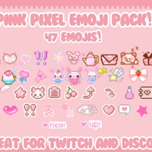 Pink Pixel Emotes || Animated Pixelated Pink Emotes for Discord and ...