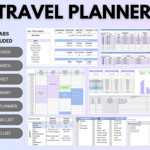 Travel Planning Spreadsheet | Travel Budget Planner | Travel Itinerary ...