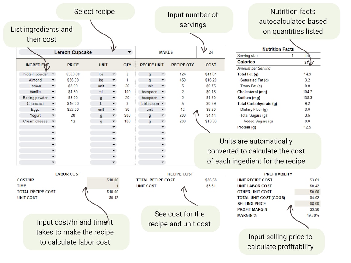 Recipe Cost Calculator and Recipe Nutrition Calculator | Recipe Cost ...