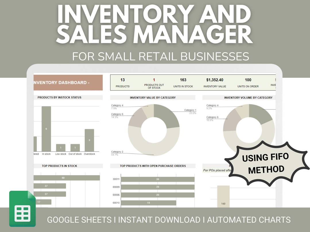 Inventory Tracker Spreadsheet | Inventory and Sales Tracker for Small ...