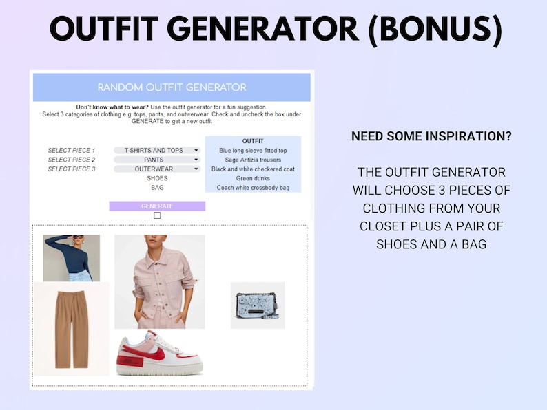 Cost per Wear Tracker | Outfit Planner | Closet Tracker | Closet ...