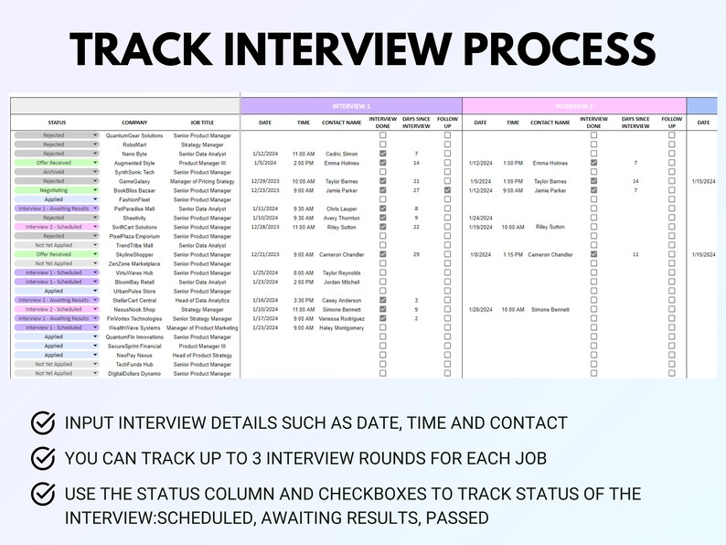 Job Application Tracker | Job Search Template | Job Search Tracker ...