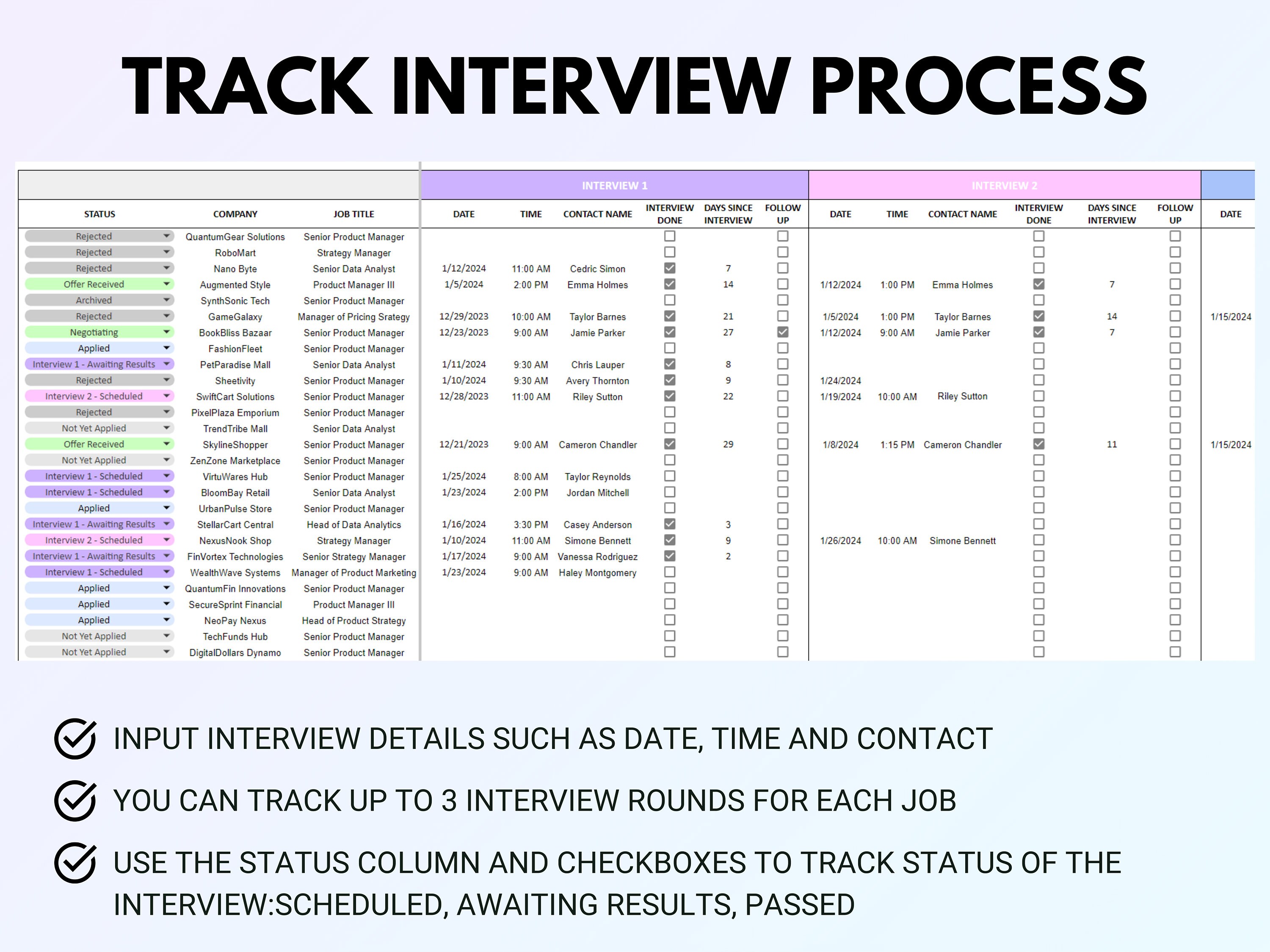 Job Application Tracker | Job Search Template | Job Search Tracker ...