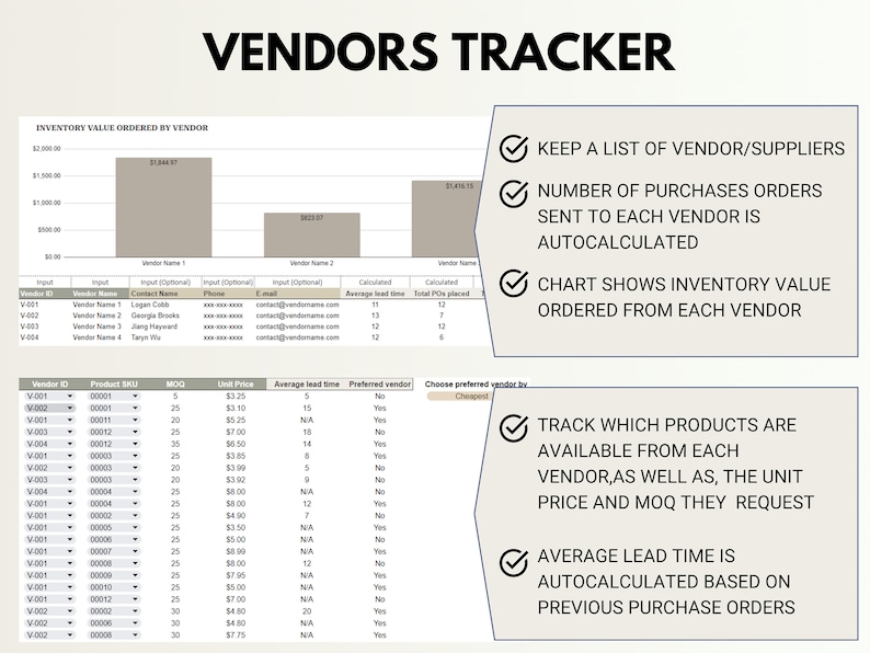 Inventory Tracker Spreadsheet | Inventory and Sales Tracker for Small ...