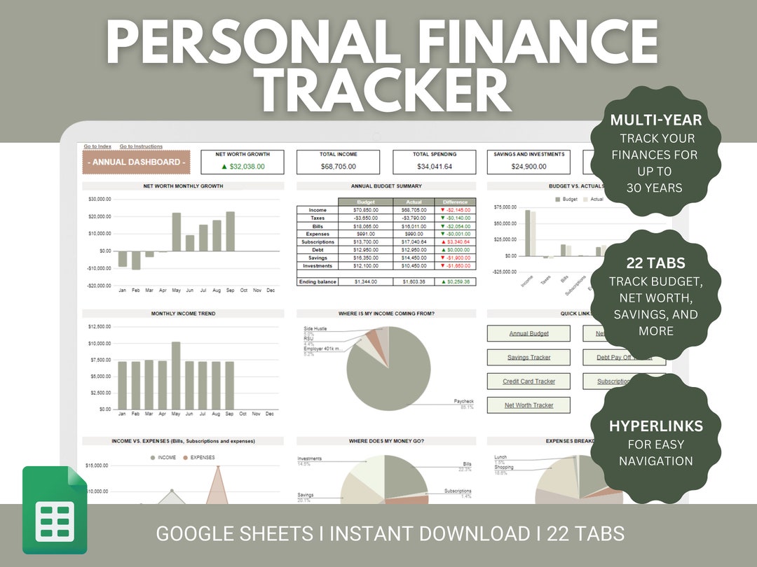 Wealth Planner | Ultimate Financial Planner Google Sheets Spreadsheet ...