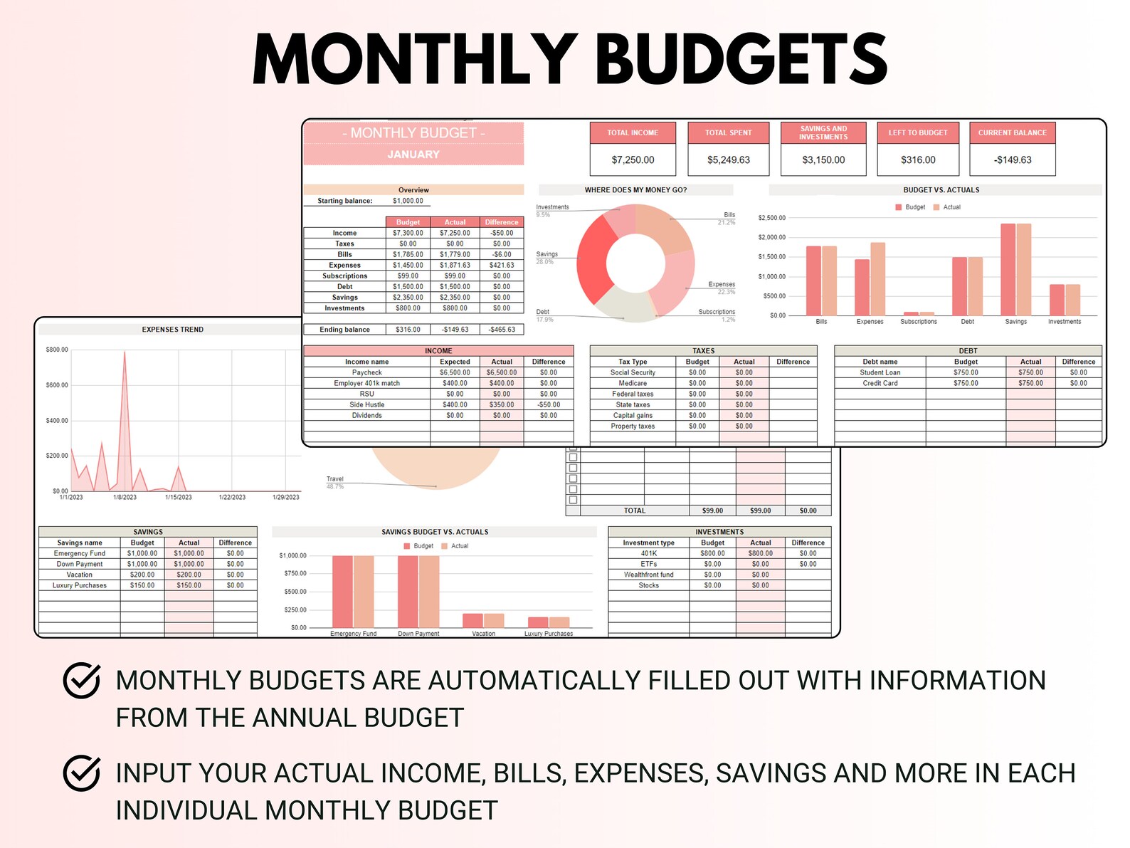 Wealth Planner | Ultimate Financial Planner Google Sheets Spreadsheet ...