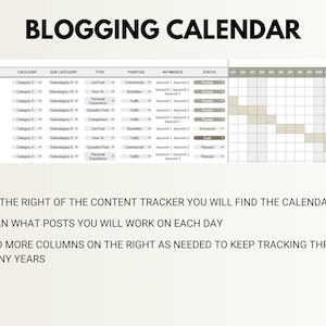 Blog Post Planner Google Sheets Spreadsheet | Blog Content Calendar ...