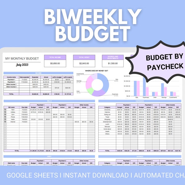 Budget by Paycheck - Etsy