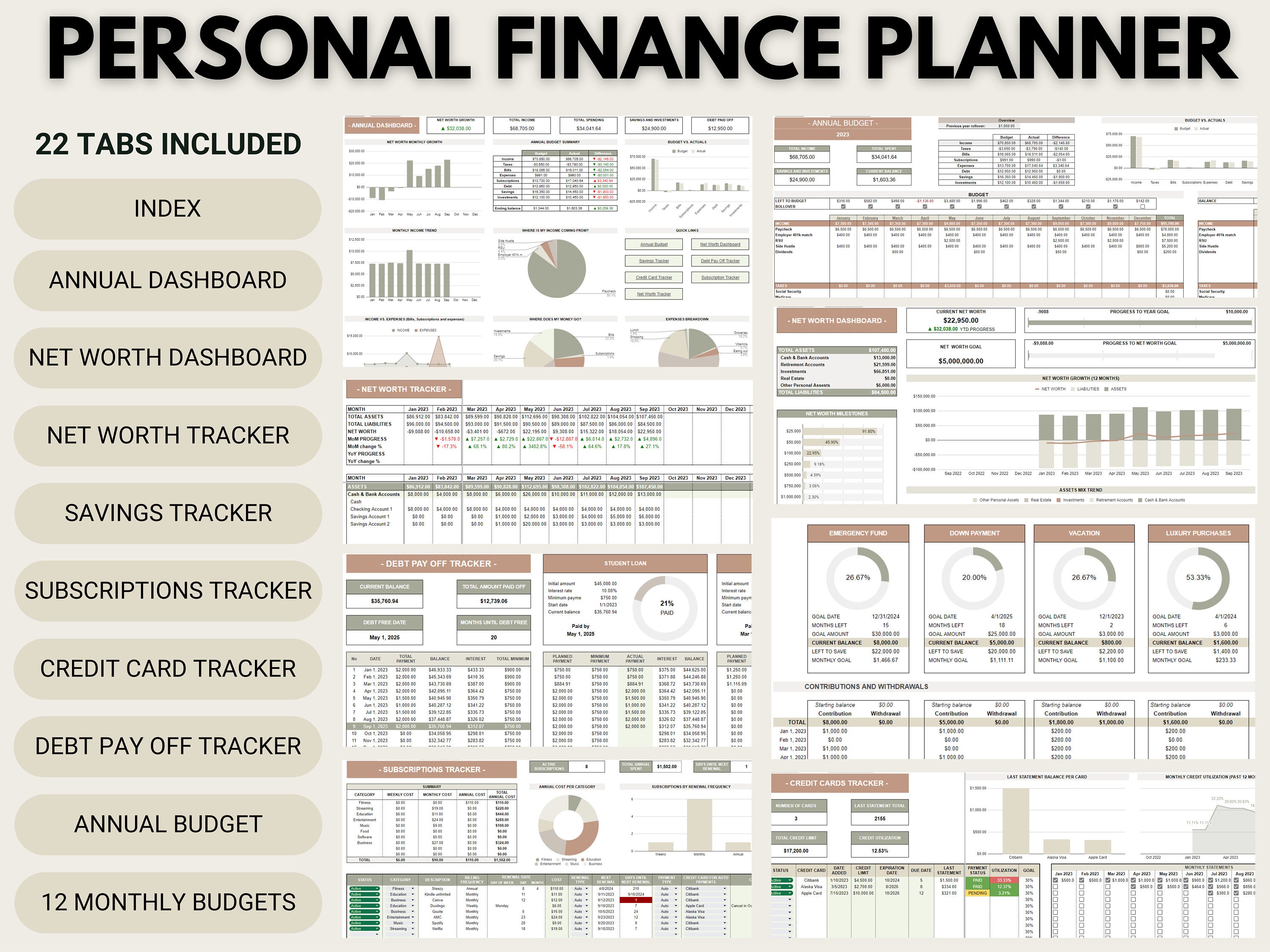 Wealth Planner | Ultimate Financial Planner Google Sheets Spreadsheet ...