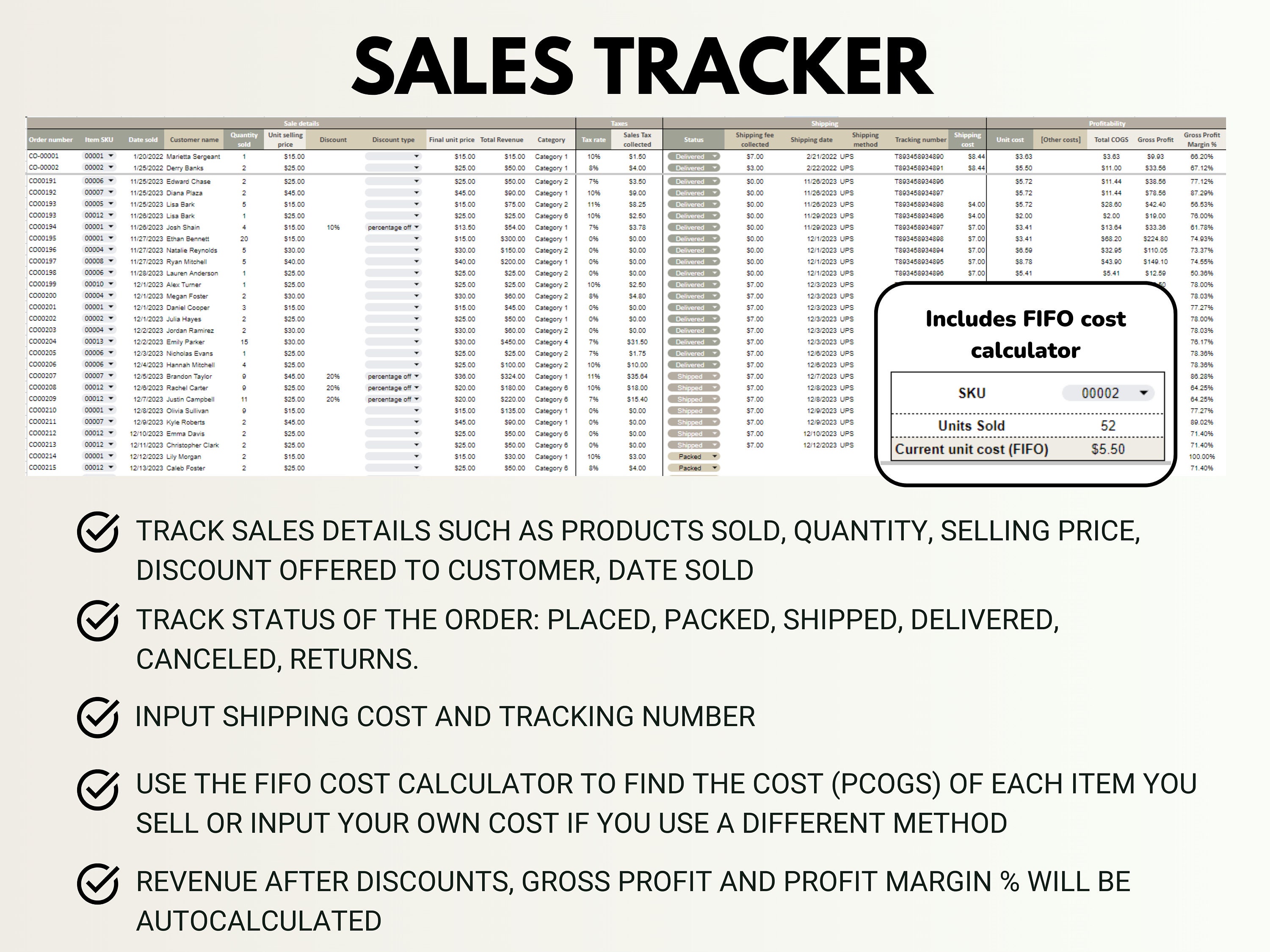 Inventory Tracker Spreadsheet | Inventory and Sales Tracker for Small ...