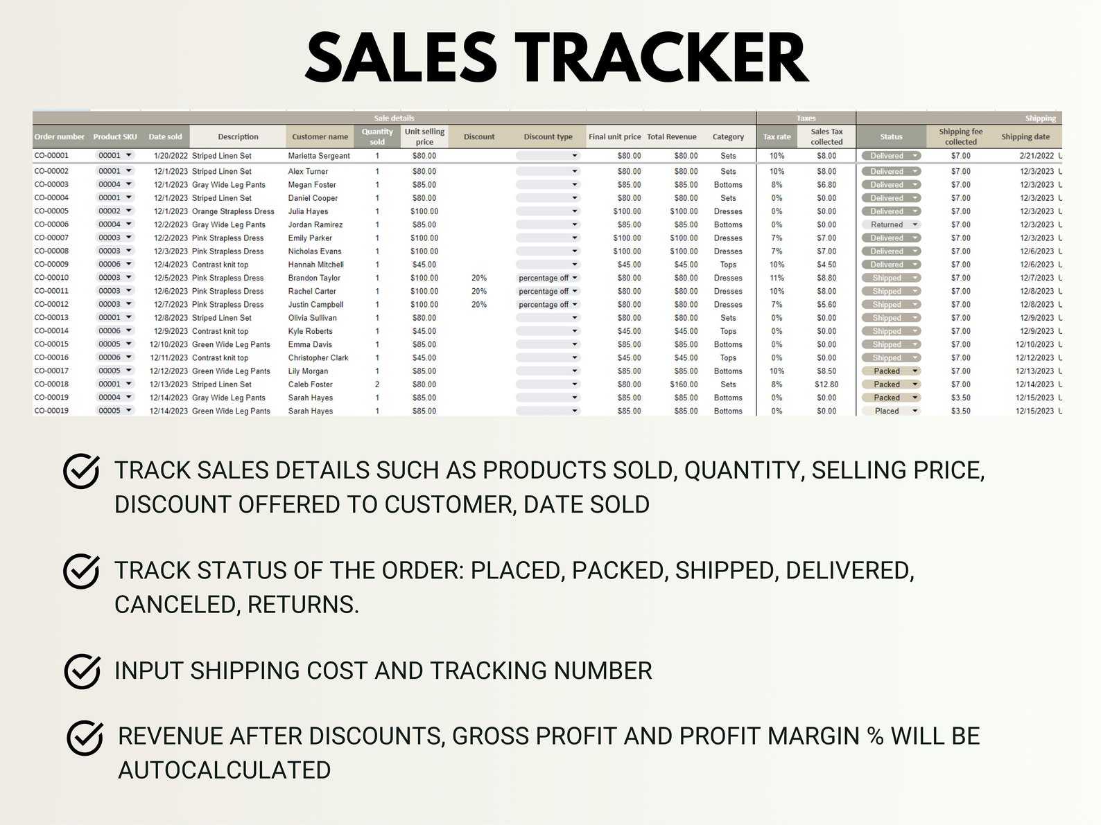 Inventory Tracker Spreadsheet | Inventory and Sales Tracker for ...