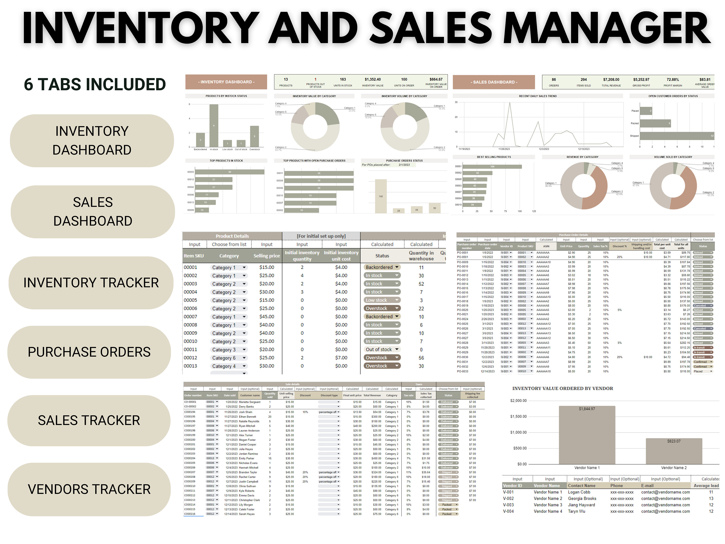 Inventory Tracker Spreadsheet | Inventory and Sales Tracker for Small ...