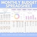 Monthly Budget Spreadsheet | Digital Financial Planner | Simple Budget ...