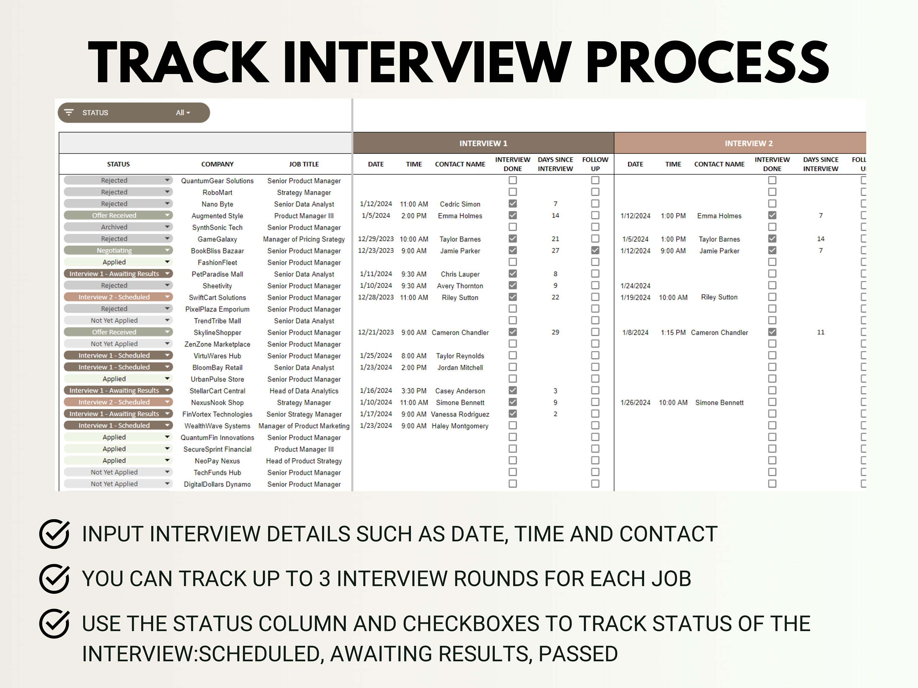 Job Application Tracker | Job Search Template | Job Search Tracker ...