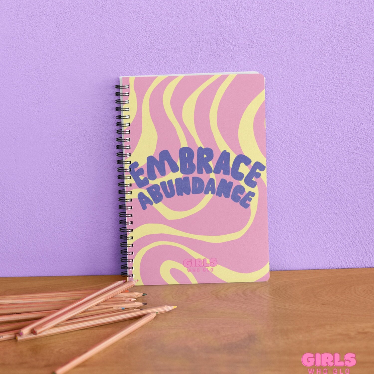SPIRAL NOTEBOOK: Manifest Abundance Spiral Bound Journal - Pink ...