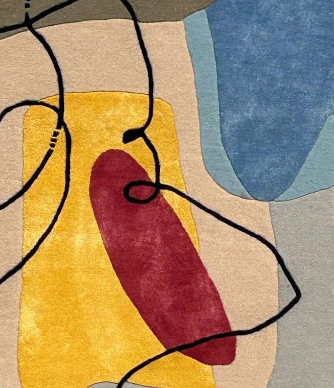 Hand Tufted Wool Rug: Modern Abstract Design, White & Beige - Etsy