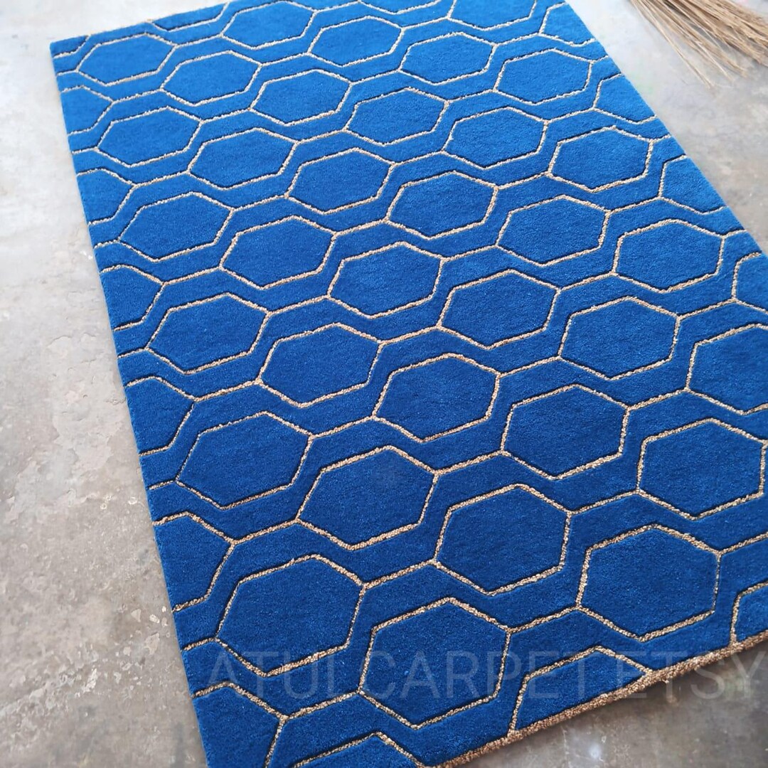 Hand Tufted Pure Wool & Silk Area Rug Living Room Rug, Bedroom Rug ...