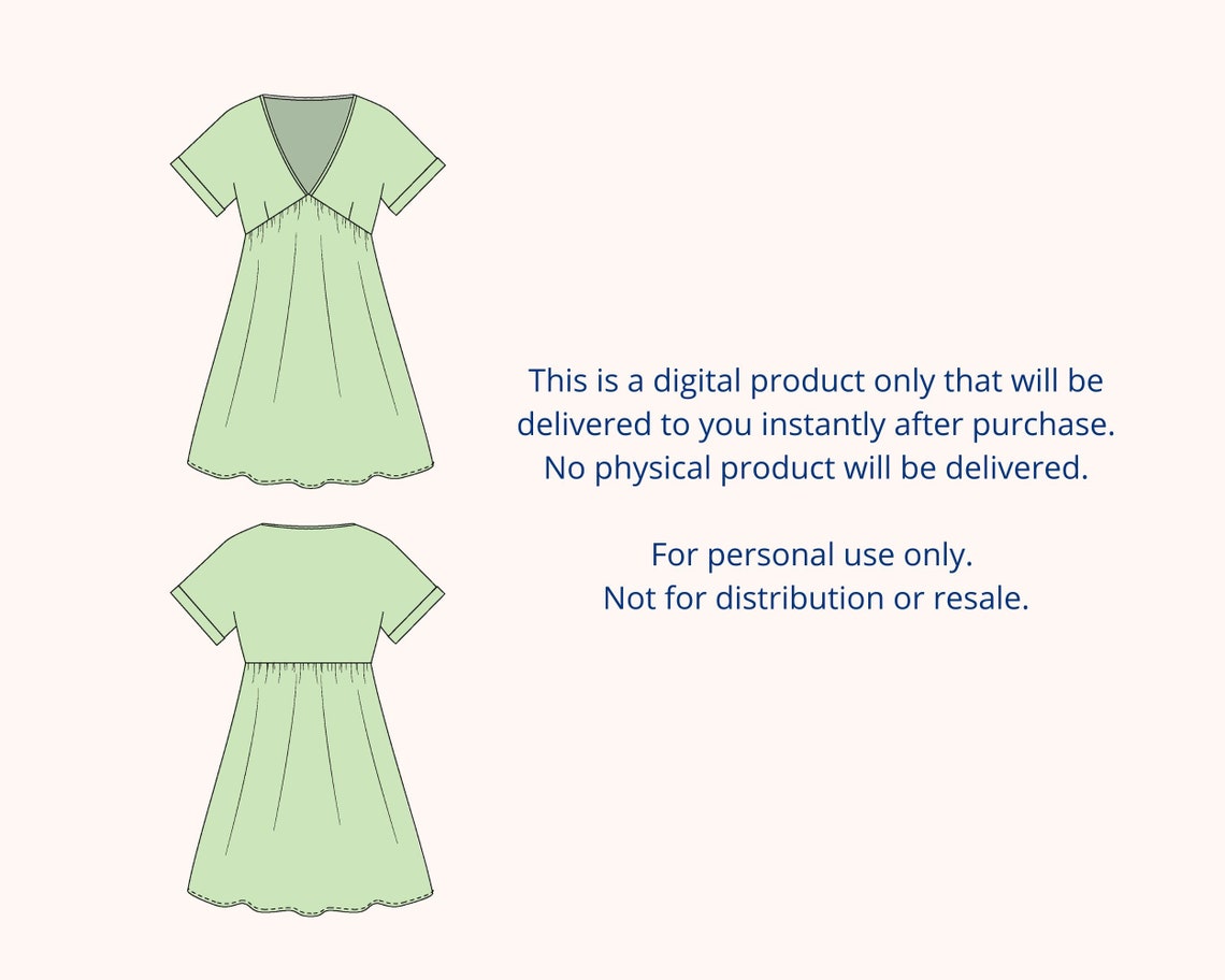 Helene Smock Dress PDF Digital Sewing Pattern - Etsy