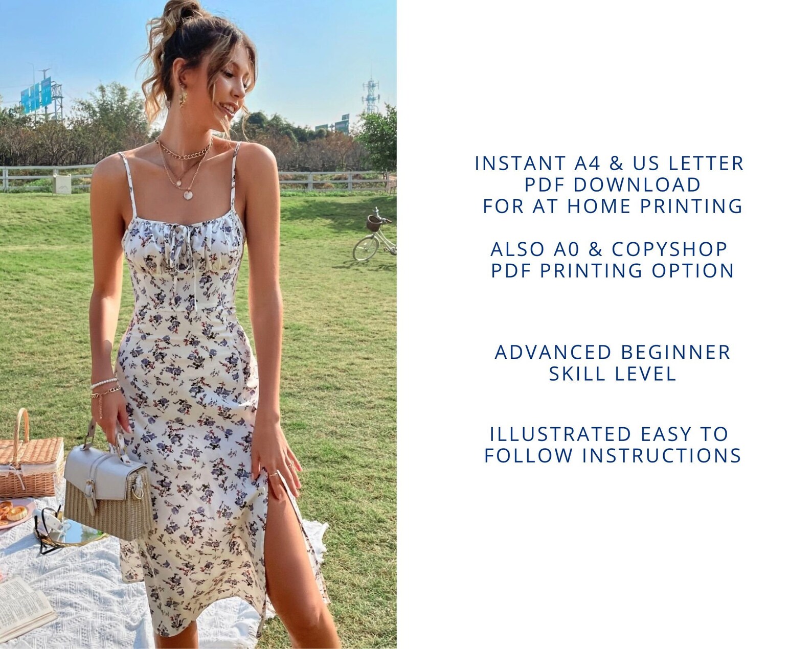 Clara Strappy Milk Maid Dress PDF Digital Sewing Pattern - Etsy