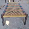 Sheesham Wood Bench With Rope Work, Multicolor Rope Bench, Rope ...