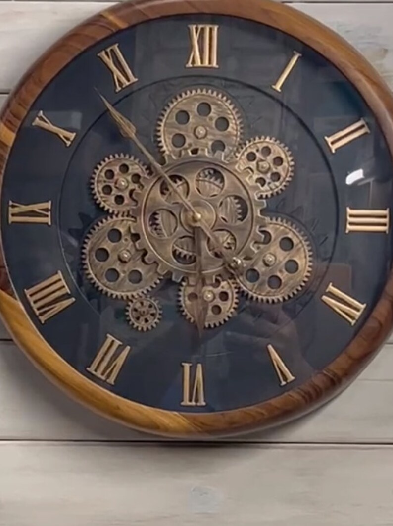 Antique Clock With Running Dial and Teak Wood Frame - Etsy