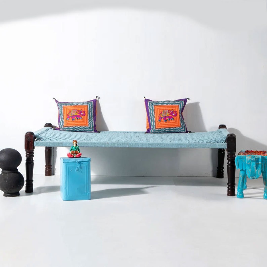 Traditional Indian Bed Charpai/attractive and Beautiful Rope Charpoy ...