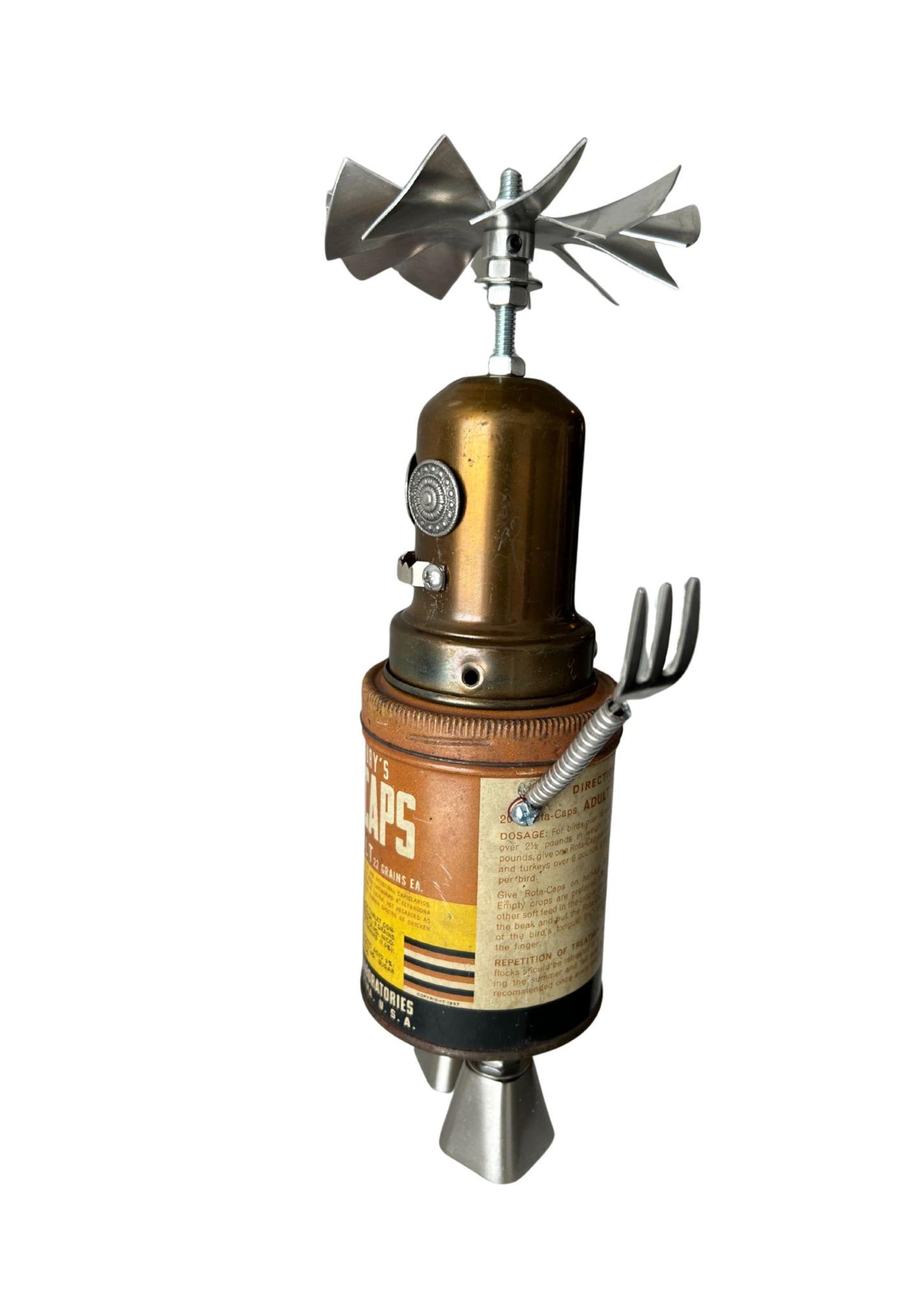 Rota-caps - the Wobot Robot - Handmade Robot - Steampunk Assemblage ...