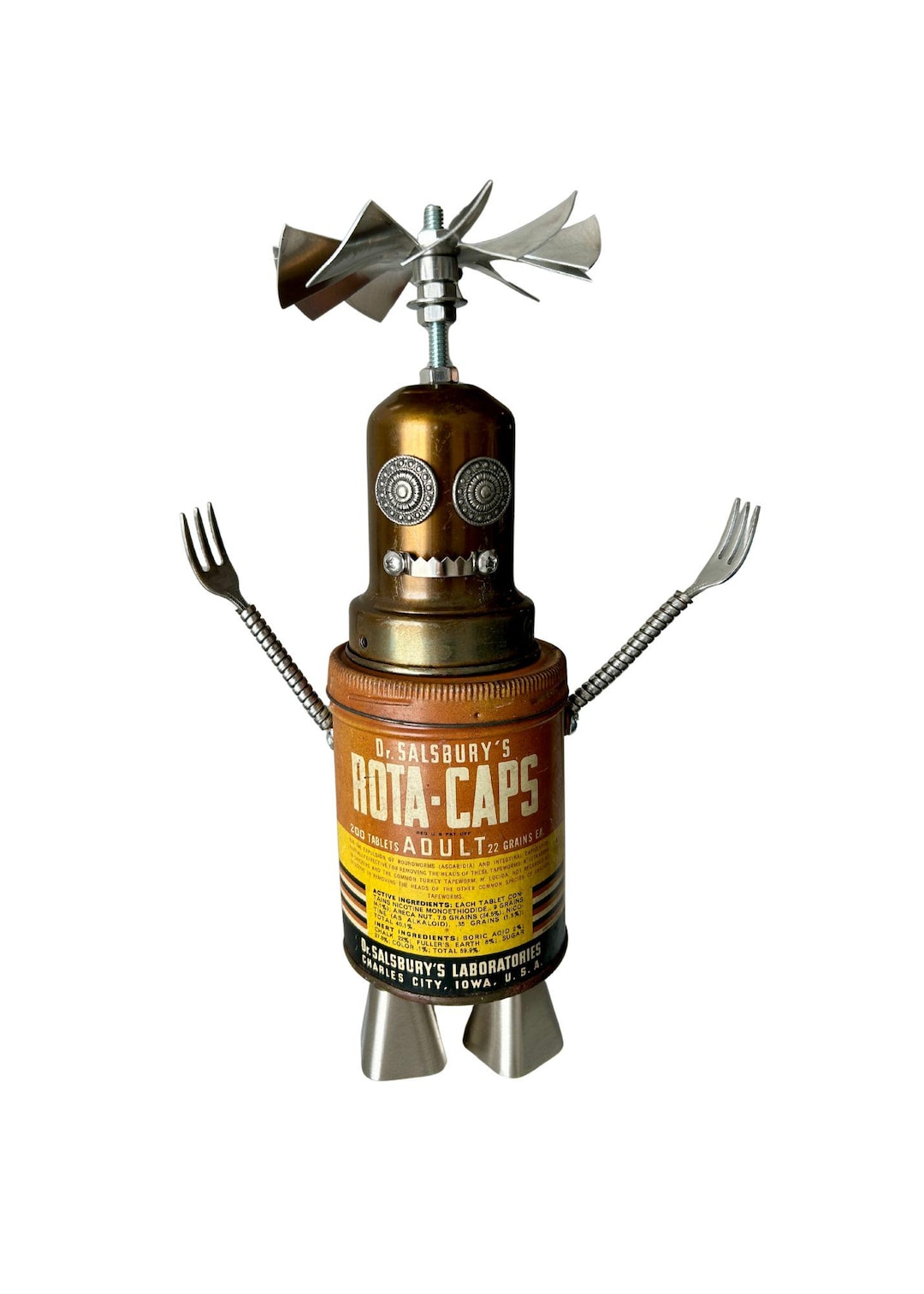 Rota-caps - the Wobot Robot - Handmade Robot - Steampunk Assemblage ...