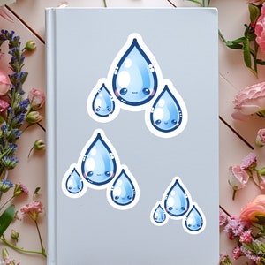 Chibi Rain Drops Sticker | Kawaii Chibi Animal Stickers | Cute Chibi ...