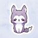 Chibi Wolf Sticker | Kawaii Chibi Animal Stickers | Cute Chibi | Kiss ...