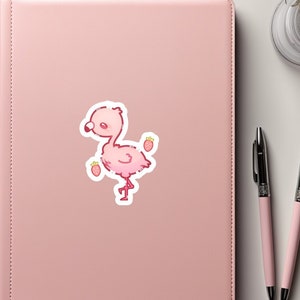 Cute Pink Flamingo Sticker Kawaii Chibi Animal Stickers Cute Chibi Kiss ...