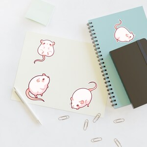 Kawaii Mice Sticker SHEET | 4 Chibi Mouse Sticker Set | Chibi Kawaii ...