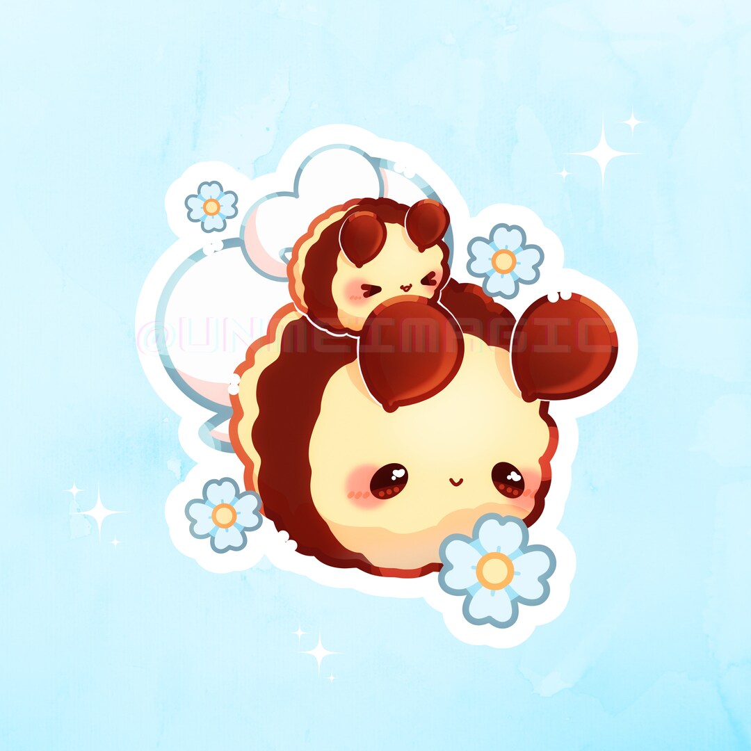 Cute Fluffy Bee Mama & Baby Sticker | Kawaii Chibi Stickers | Bee ...