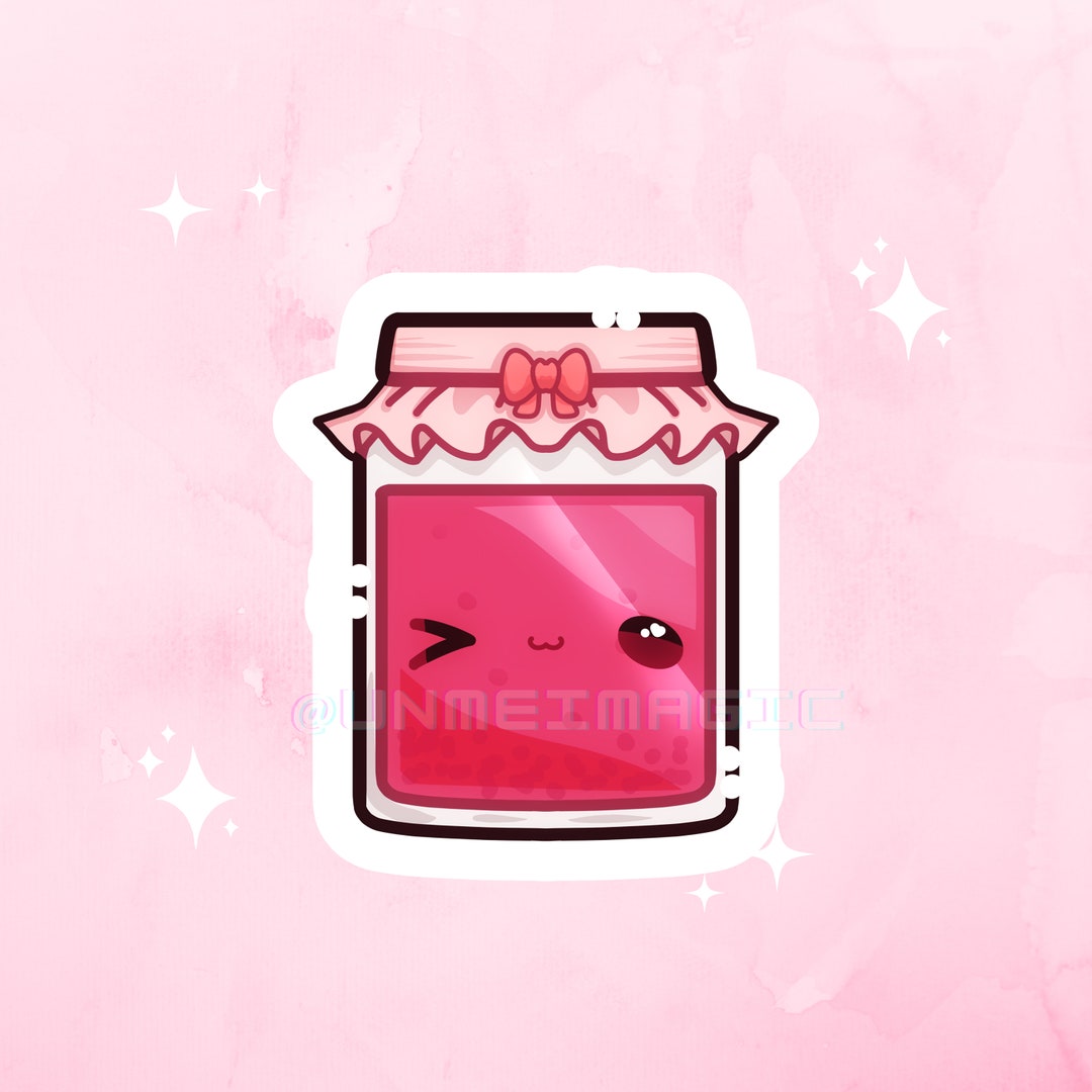 Kawaii Raspberry Jelly Chibi Sticker | Cute Chibi Stickers | Kawaii ...