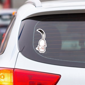 Chibi Cute White Stoat Sticker | Animal Stickers | Kawaii Weasel | Kiss ...