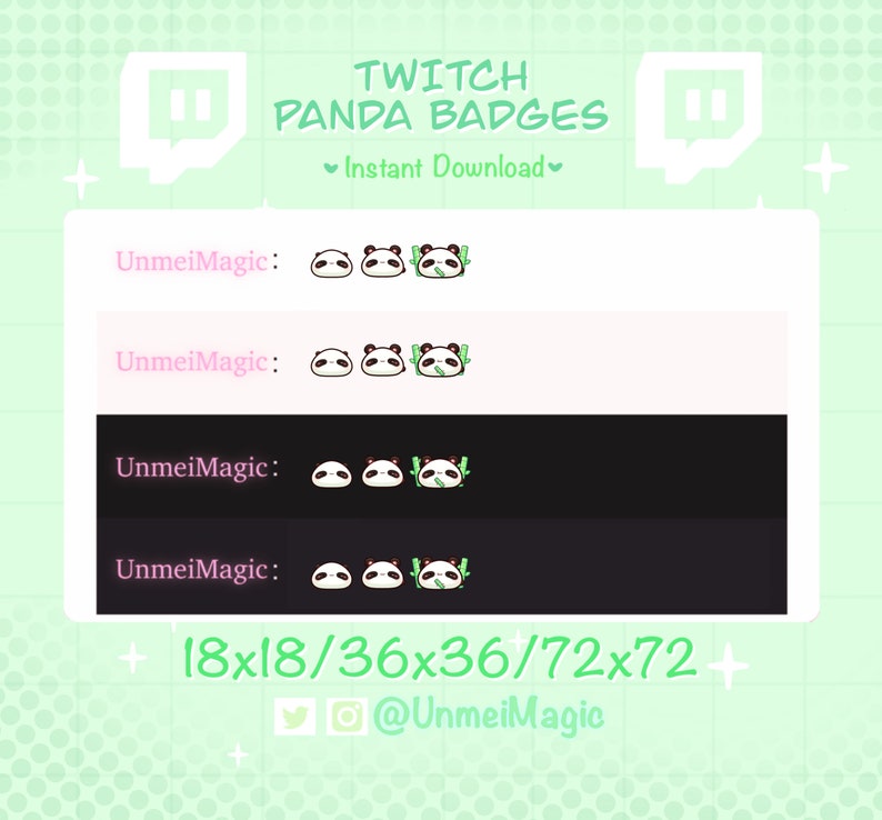 Chibi Dango Panda Twitch Badges Bit & Sub Badges Cute Streamer Assets ...