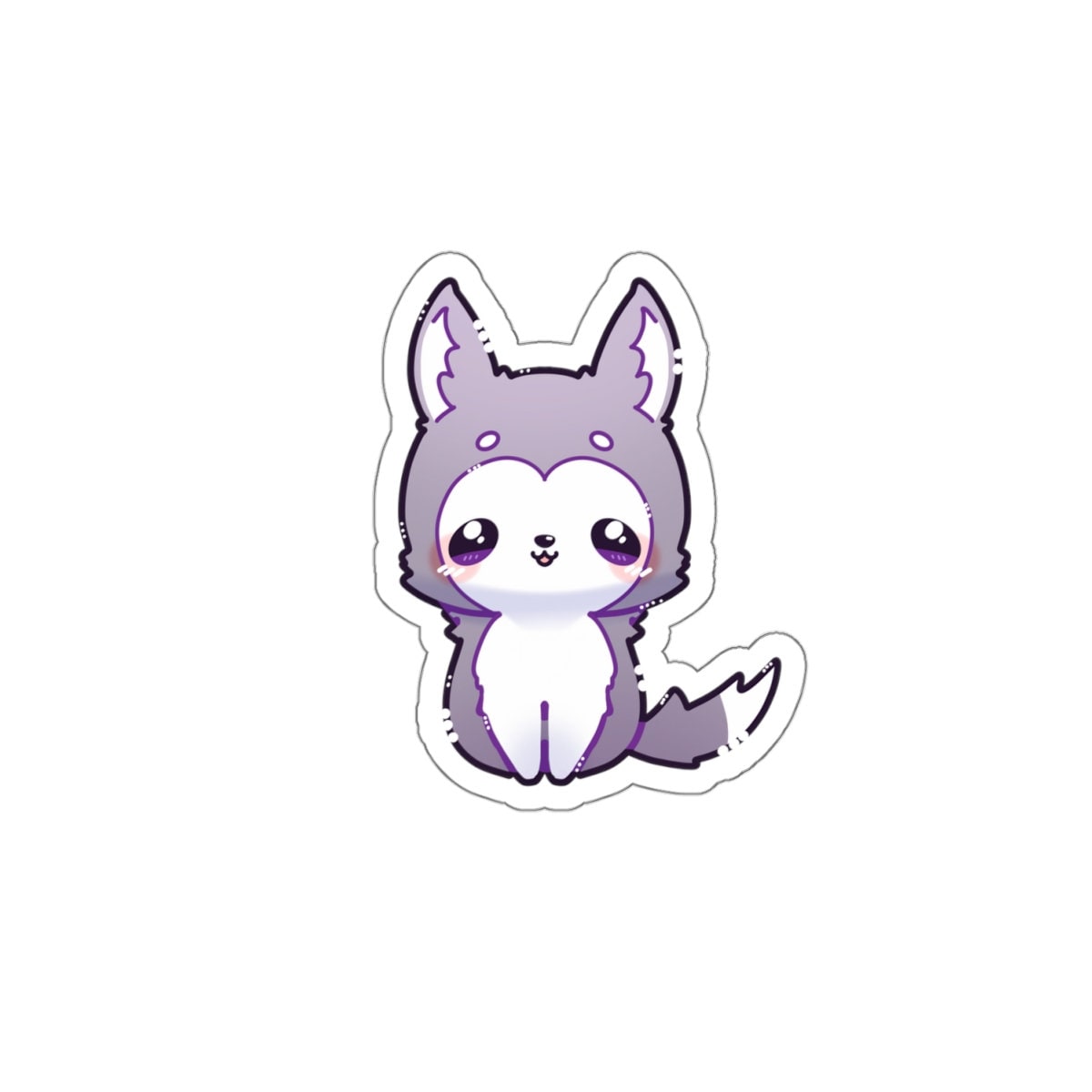 Chibi Wolf Sticker Kawaii Chibi Animal Stickers Cute Chibi Kiss Cut ...