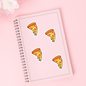 Kawaii Pizza Slice Sticker | Glossy Vinyl Kiss-cut - Etsy