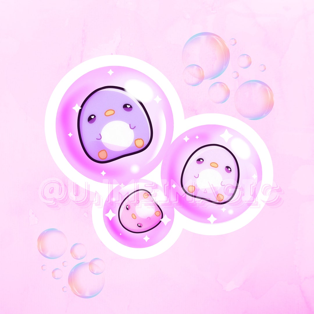 Cute Bubble Penguins Sticker | Kawaii Chibi Stickers | Kiss Cut ...
