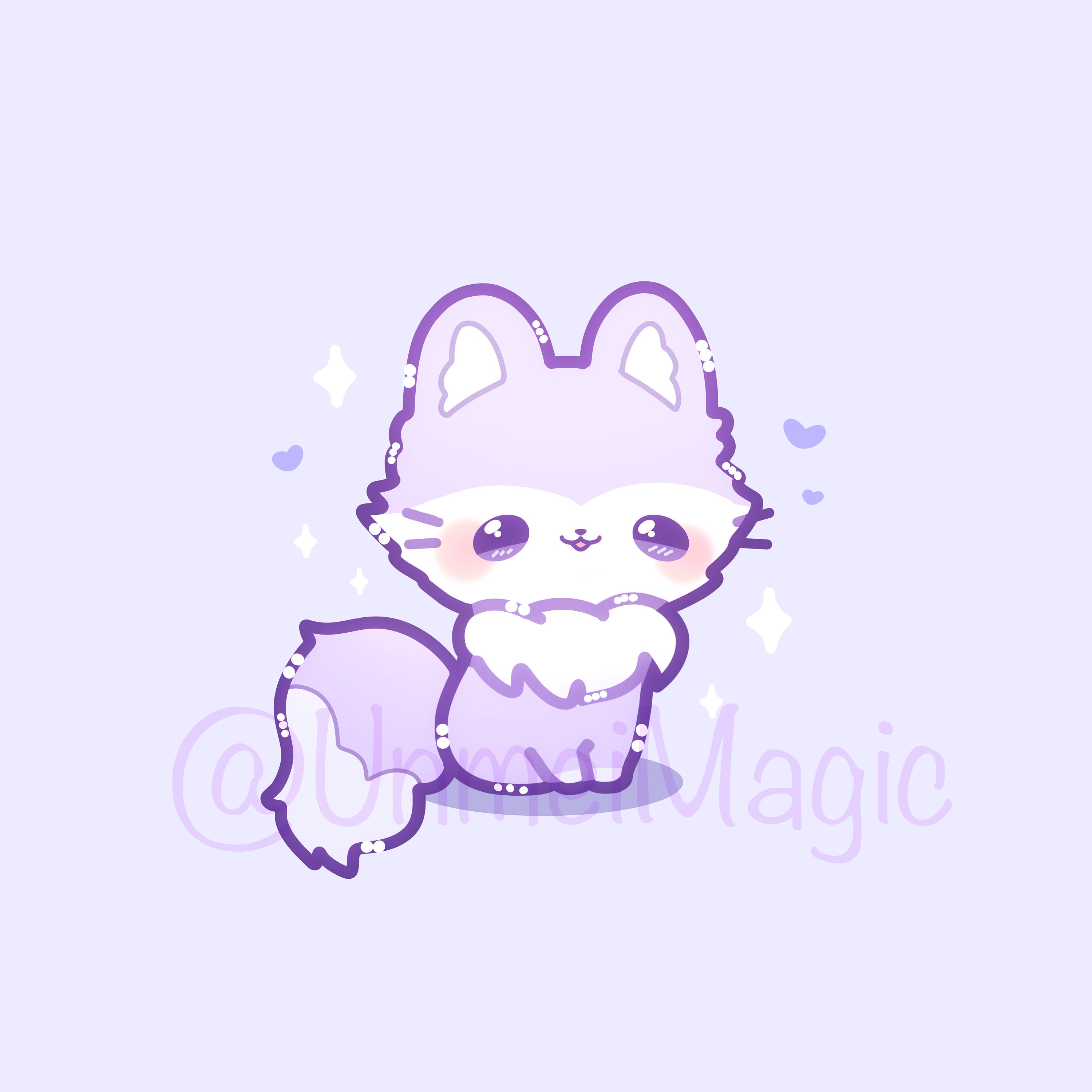 Cute Chibi Fox Kitty Art Print Digital Art Printable Kawaii Procreate ...