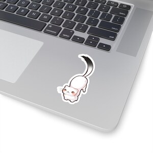 Chibi Cute White Stoat Sticker | Animal Stickers | Kawaii Weasel | Kiss ...