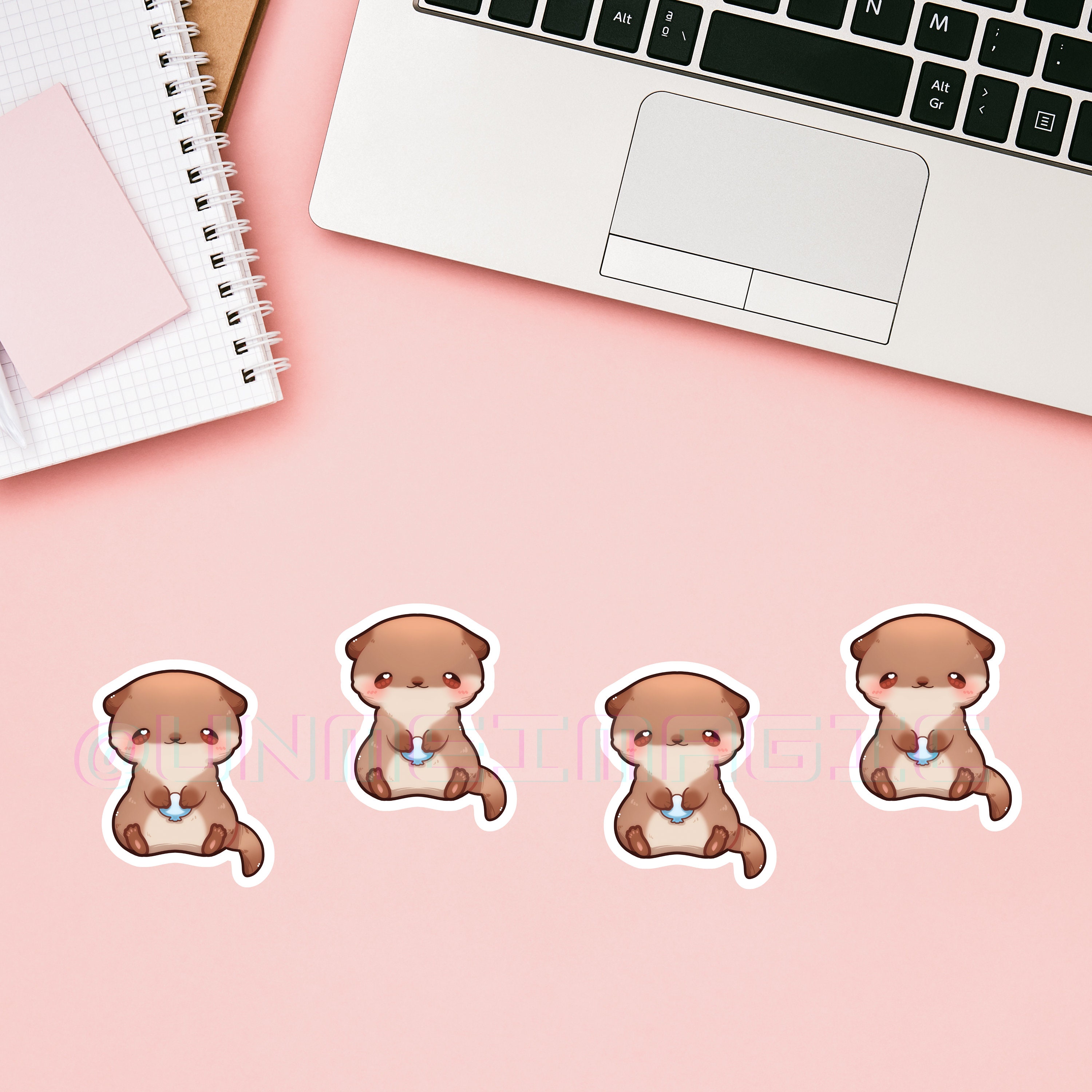 Chibi Kawaii Otter Sticker | Animal Stickers | Kawaii Cute Chibi | Kiss ...