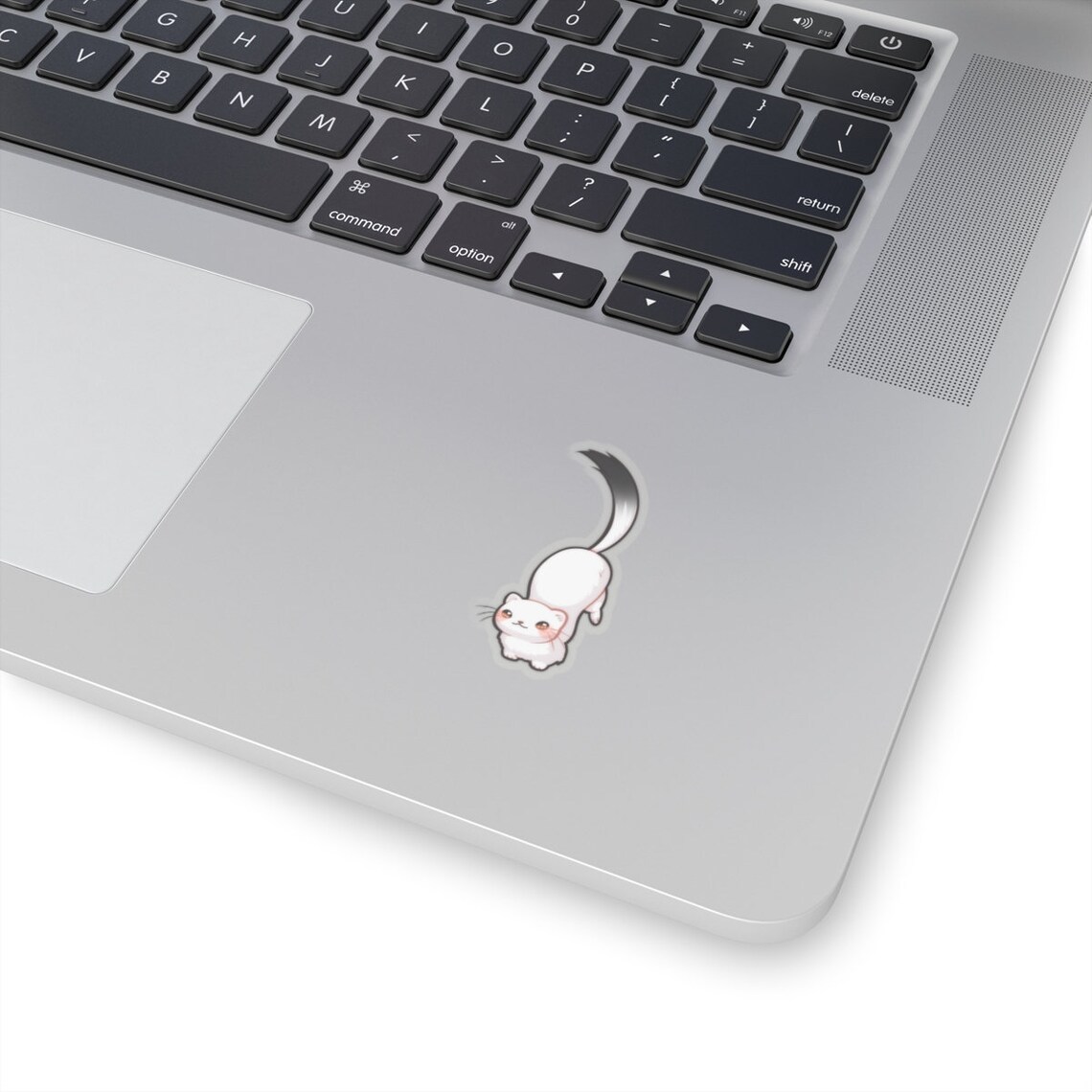 Chibi Cute White Stoat Sticker | Animal Stickers | Kawaii Weasel | Kiss ...