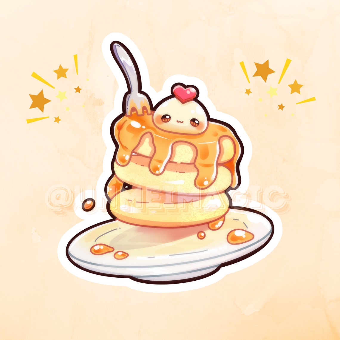 Kawaii Chibi Pancakes Sticker Cute Chibi Stickers Cute Art Kiss Cut ...