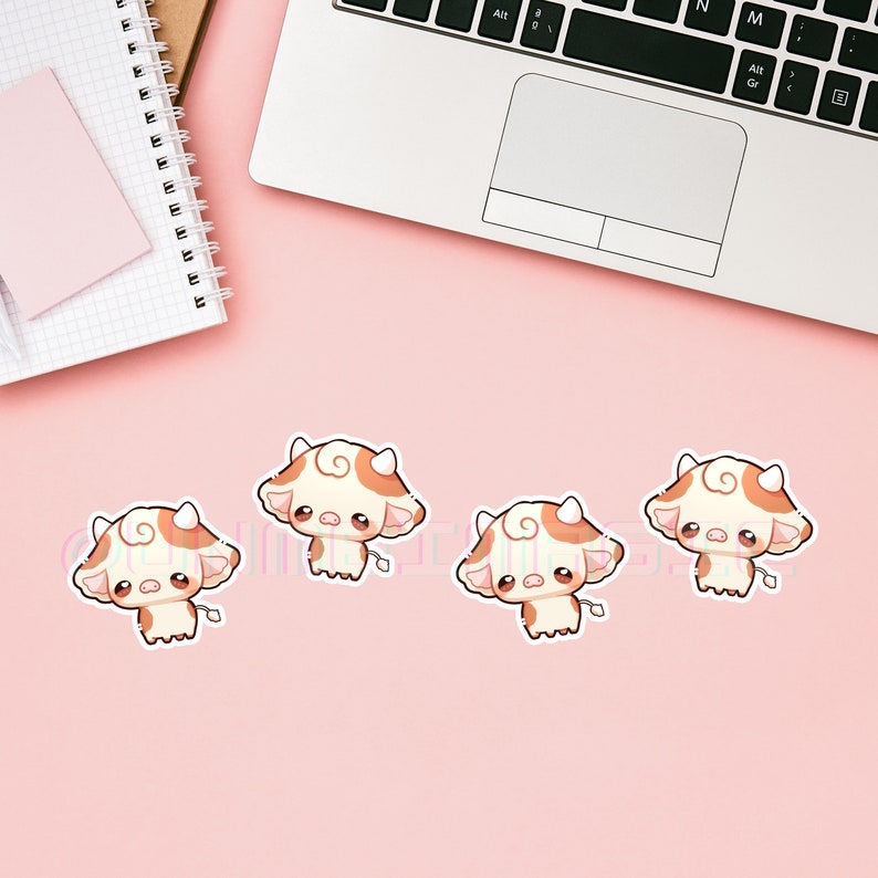 Kawaii Caramel Cow Sticker | Cute Chibi Vinyl Decal - Etsy