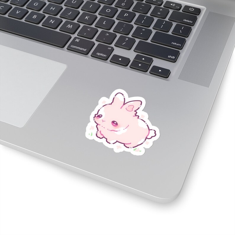 Chibi Pink Bunny Sticker: Kawaii Kiss-cut Vinyl Decal, Scrapbooking ...