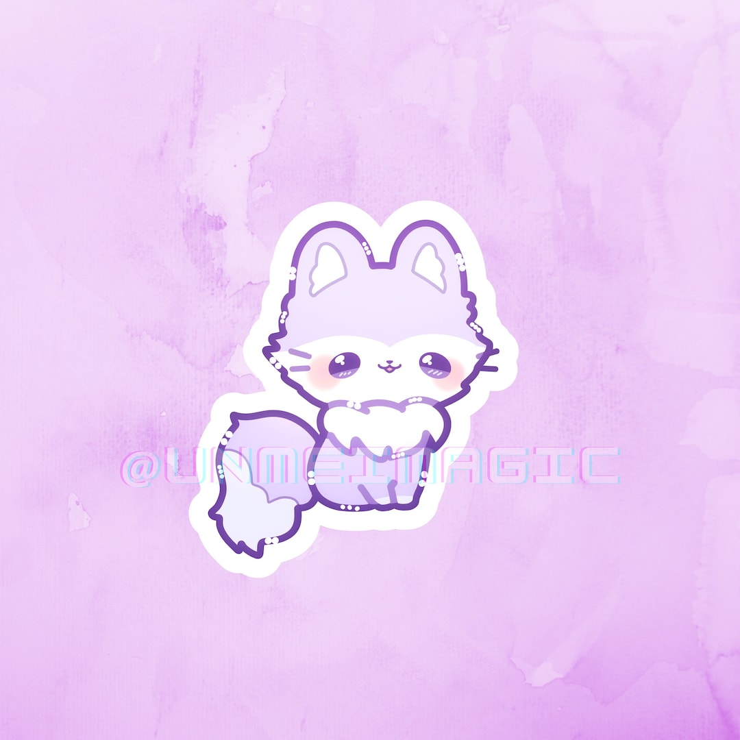 Chibi Kitty Fox Sticker | Chibi Animal Stickers | Kiss Cut Stickers ...