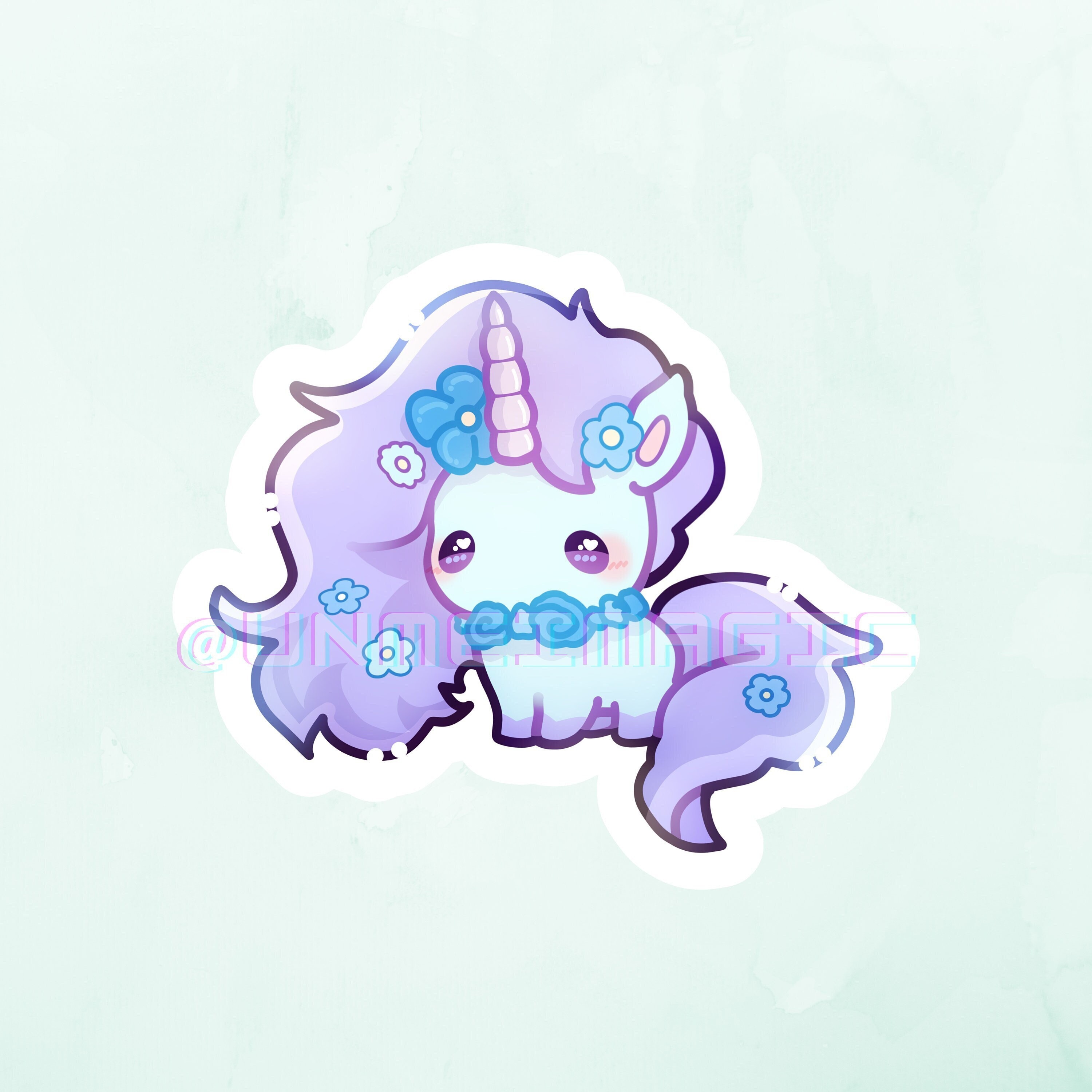 Chibi Unicorn Sticker Kawaii Cute Animals Kiss Cut Stickers Chibi ...